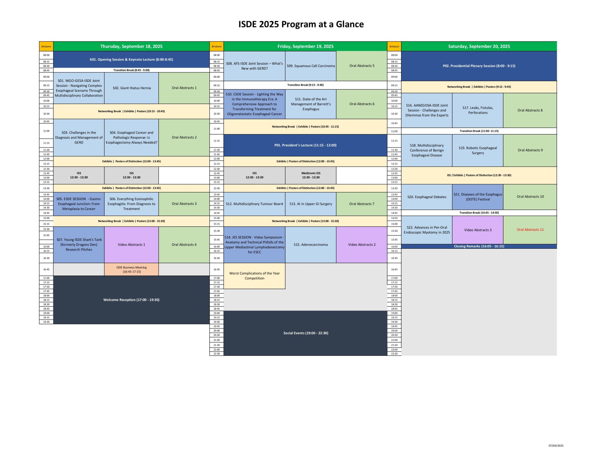 2025 Program at a glance - ISDE World Congress